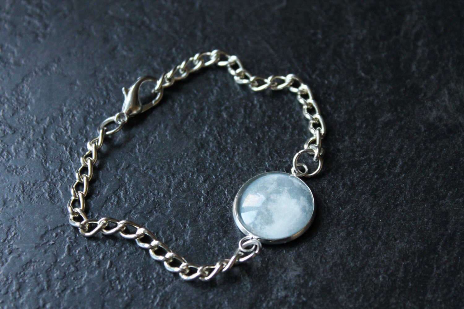 Full Moon Bracelet Glass Dome Full Moon Personalised Moon - Etsy