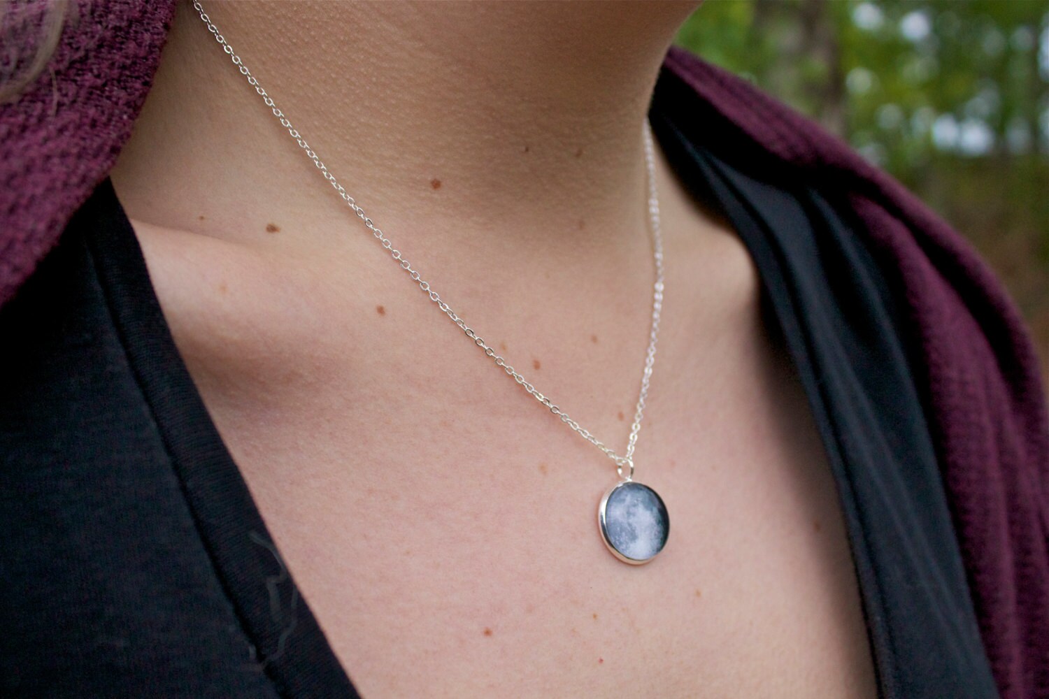 Custom Moon Phase Necklace Custom Birth Moon Tiny Moon - Etsy