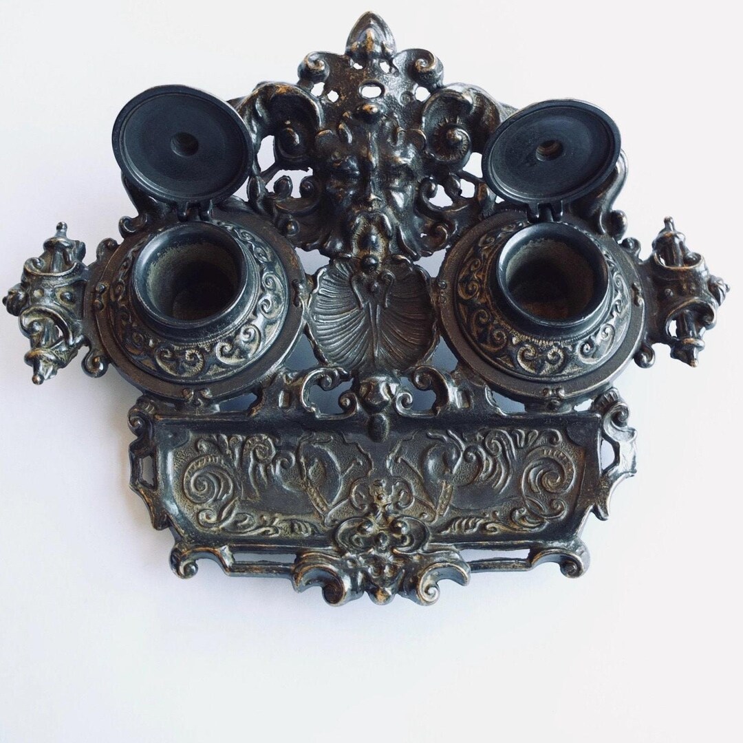 Vintage Brass Inkwell - Big Size - Etsy