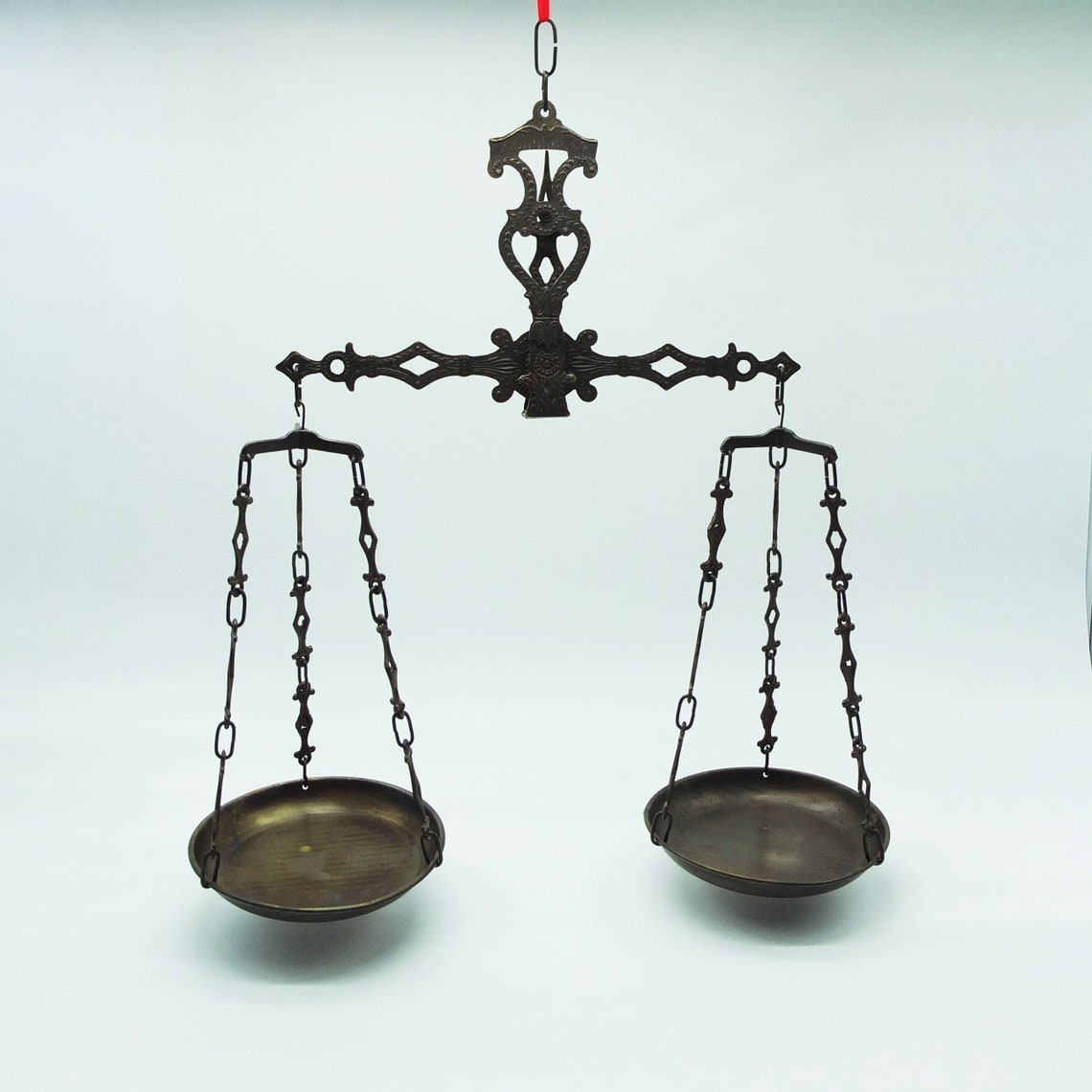 HUGE Vintage Brass Wall Scale Decorative Hanging Weighing - Etsy