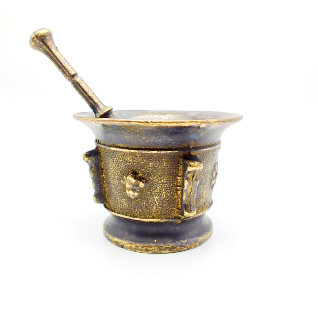 Pharmacy Medical Brass Pilon Antique Brass Pharmacy Mortar and Pestle ...