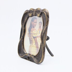 Vintage Brass Picture Frame /// Ribbon Photo Frame - Etsy