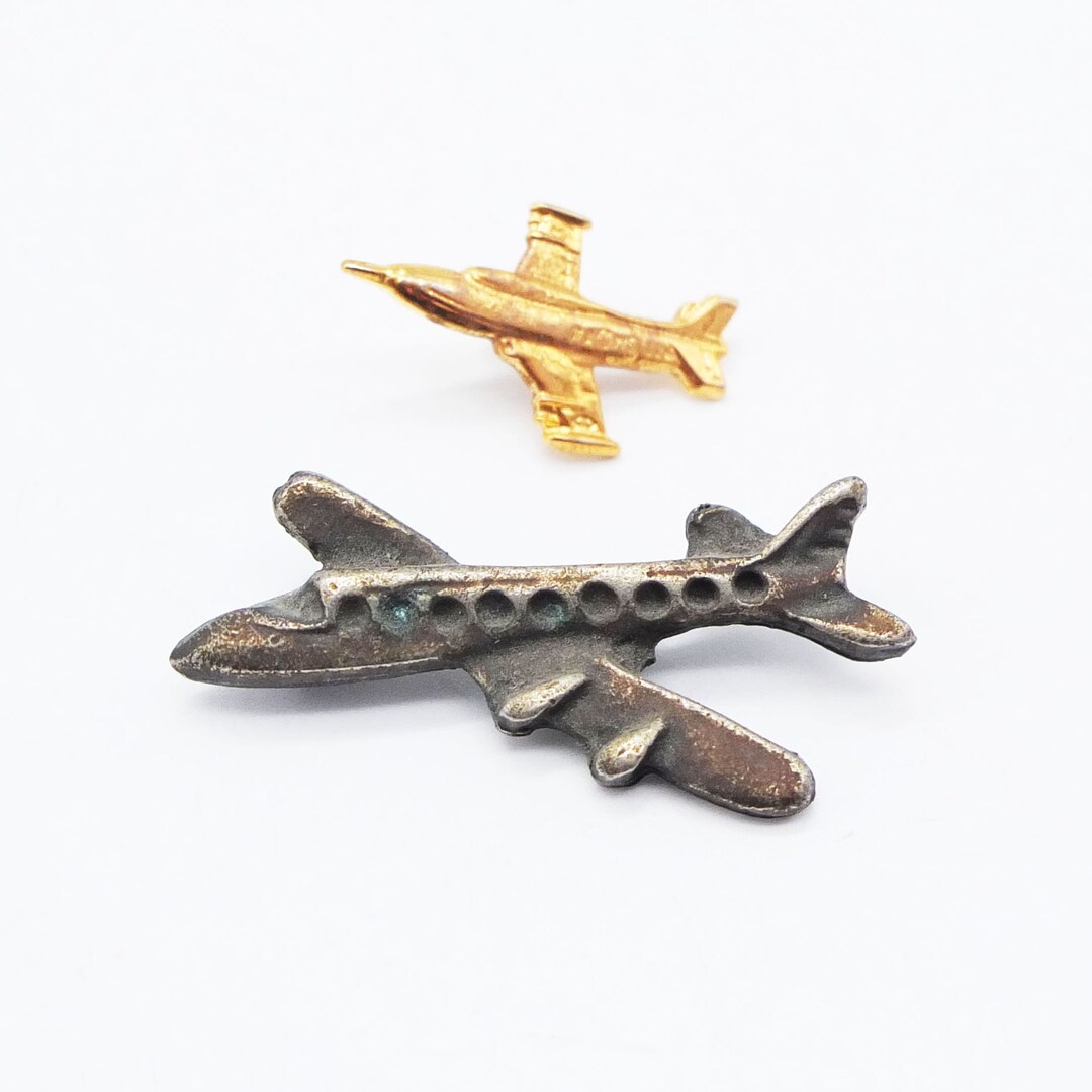 2 Vintage Aeroplane Pin, Aviator Pin, Plane Pin, Air Pilot Gift - Etsy