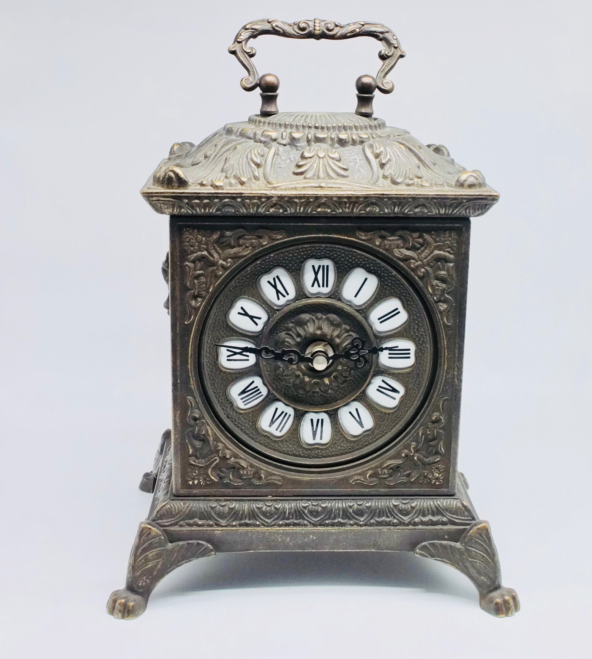 Vintage German Brass Table Clock Vintage Table clock | Etsy