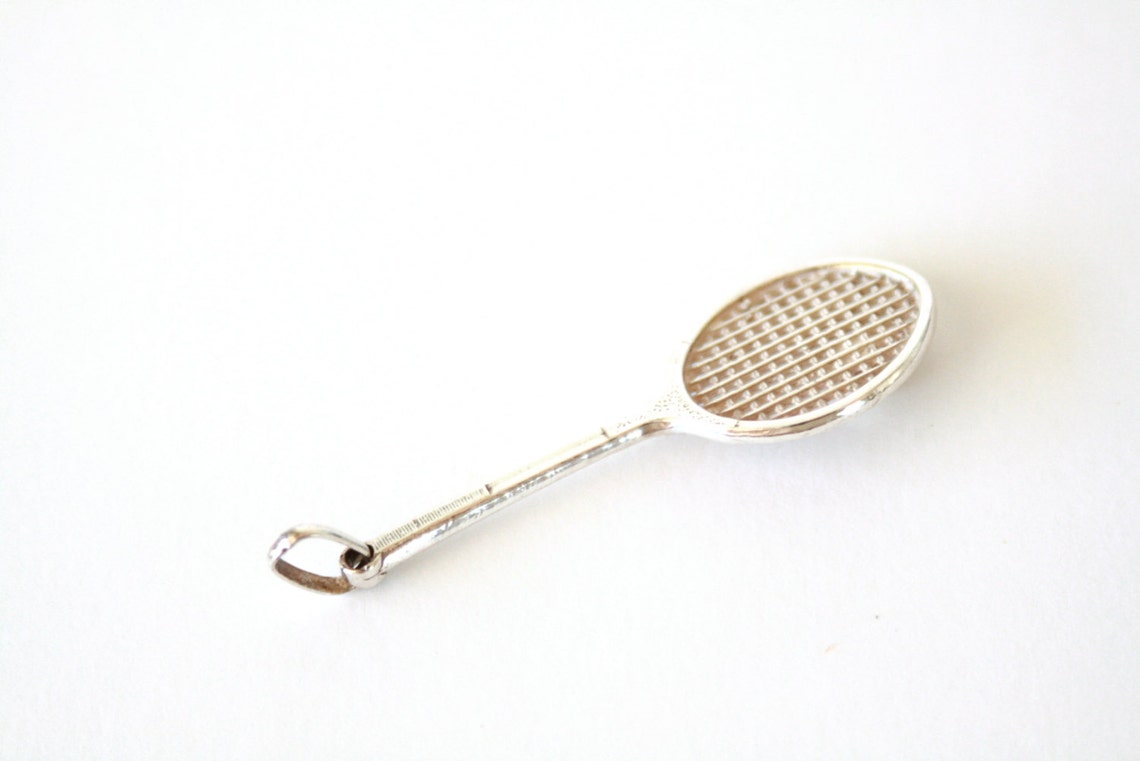 STERLING SILVER Tennis Racket Pendant Tennis Pendant - Etsy