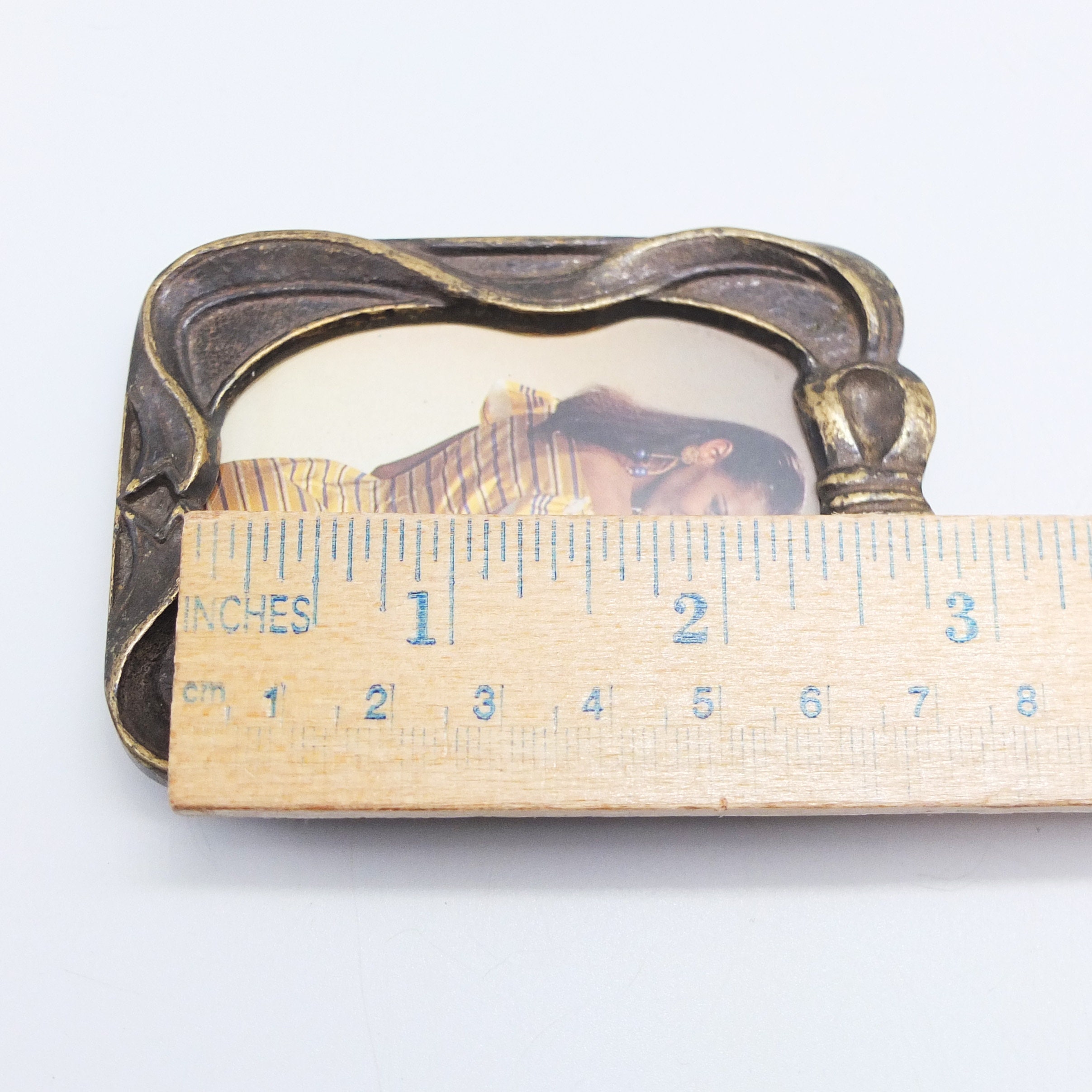 Vintage Brass Picture Frame /// Ribbon Photo Frame | Etsy