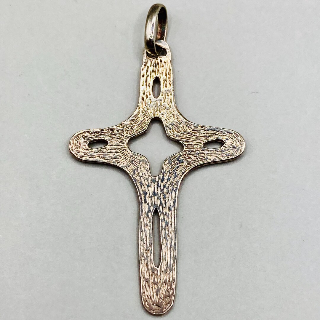 Vintage Pure Sterling Silver Crucifix Pendant, Pectoral Crucifix - Etsy