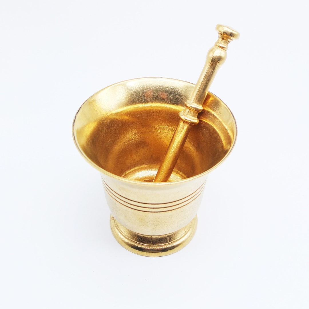 Vintage Pharmacy Medical Brass Pilon , Antique Brass Pharmacy Mortar ...