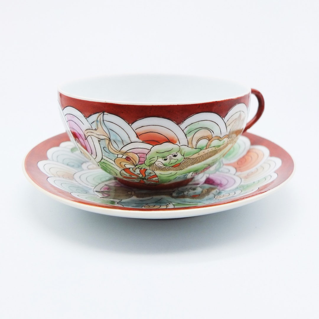 Vintage Hand Painted Chinese Porcelain China Tea Cup and Sauce ...