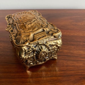 Vintage Solid Brass Ring Box, Brass Box, Vintage Metal Box, Jewelery ...