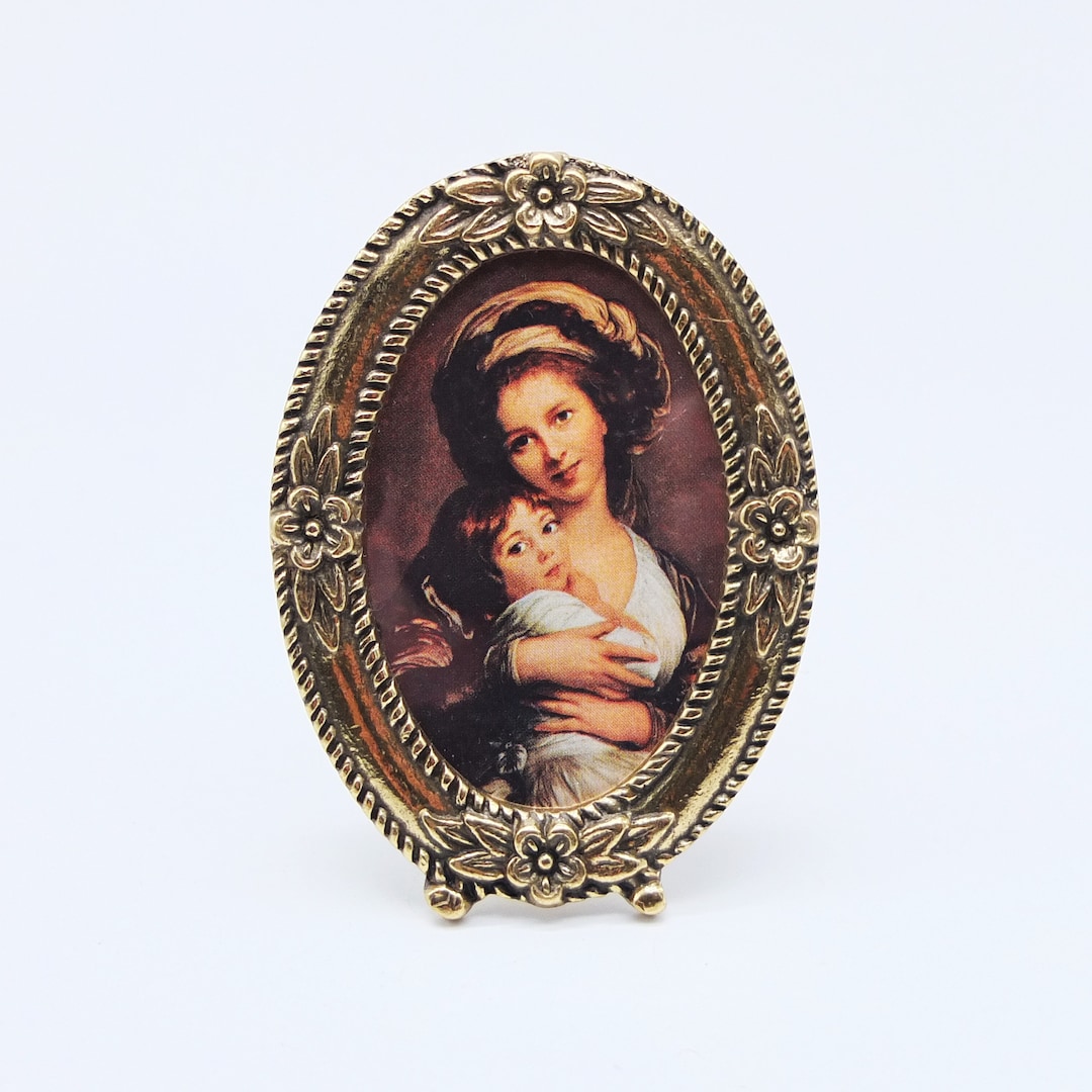 Vintage Oval Brass Photo Frame, Vintage Small Picture Frame, Oval ...
