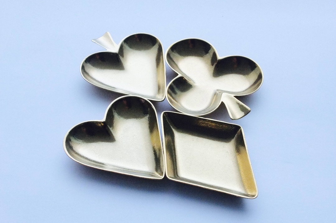 Set of Brass Ashtrays Game Players, Brass Ashtray - Etsy