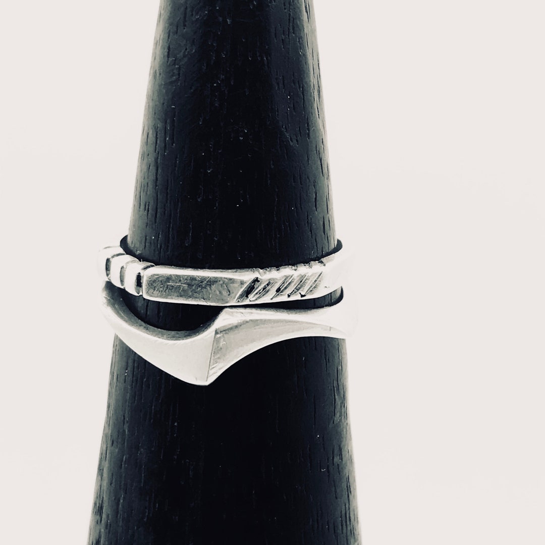 1 Vintage Geometric Sterling Silver Ring, Vintage Sterling Silver Ring ...