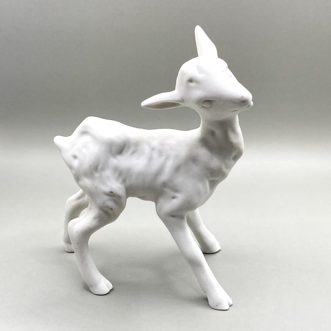 Vintage Porcelain Goat Figurine, Biscuit Goat - Etsy