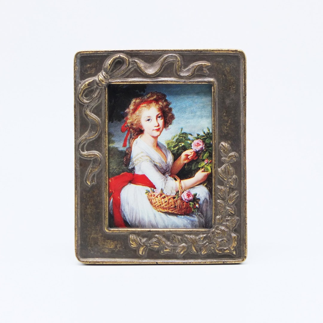Vintage Bow Ribbon Small Brass Photo Frame /// Vintage Picture Frame - Etsy