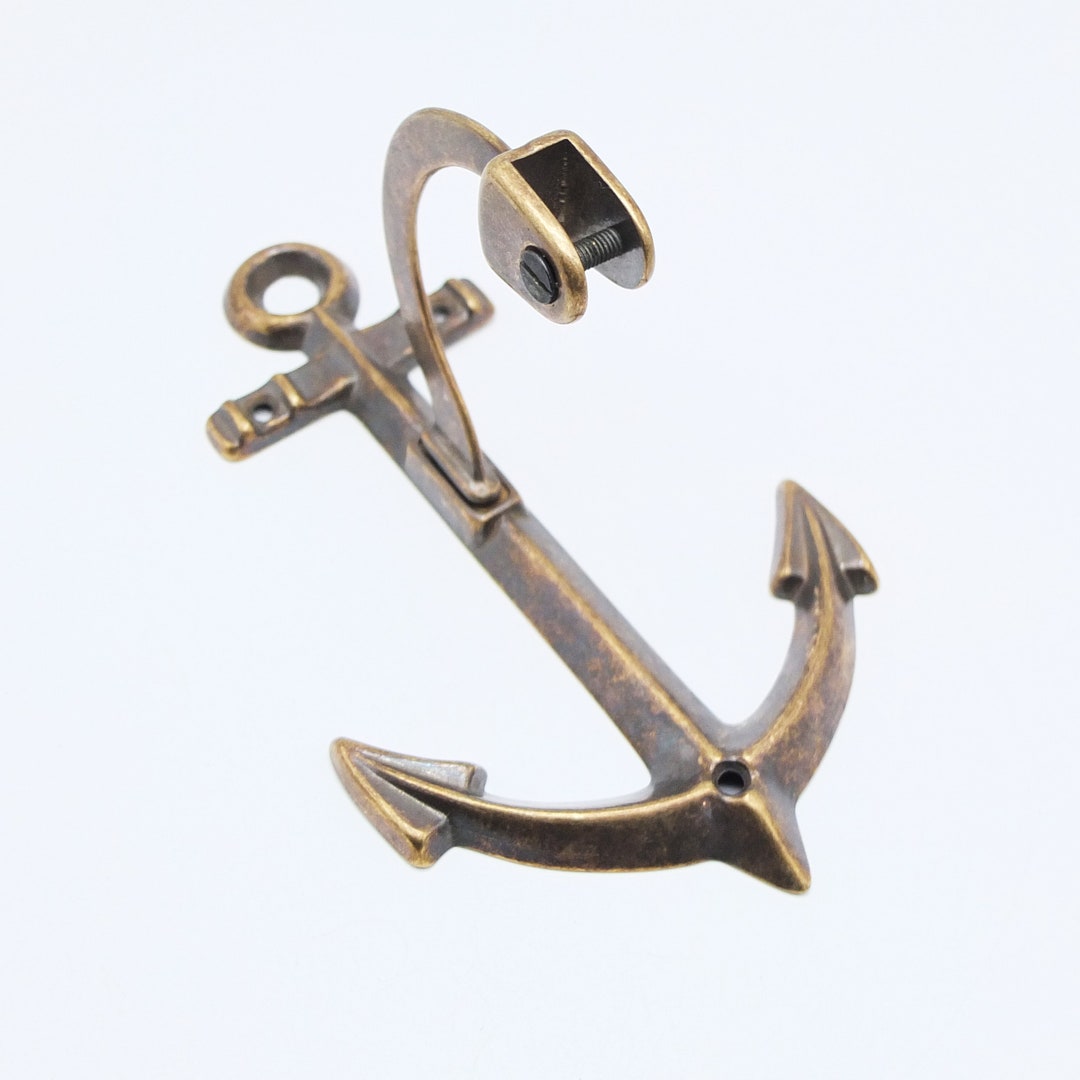 Vintage Brass Nautical Hanger, Anchor Hanger, Air Plant Hanger, Wall ...