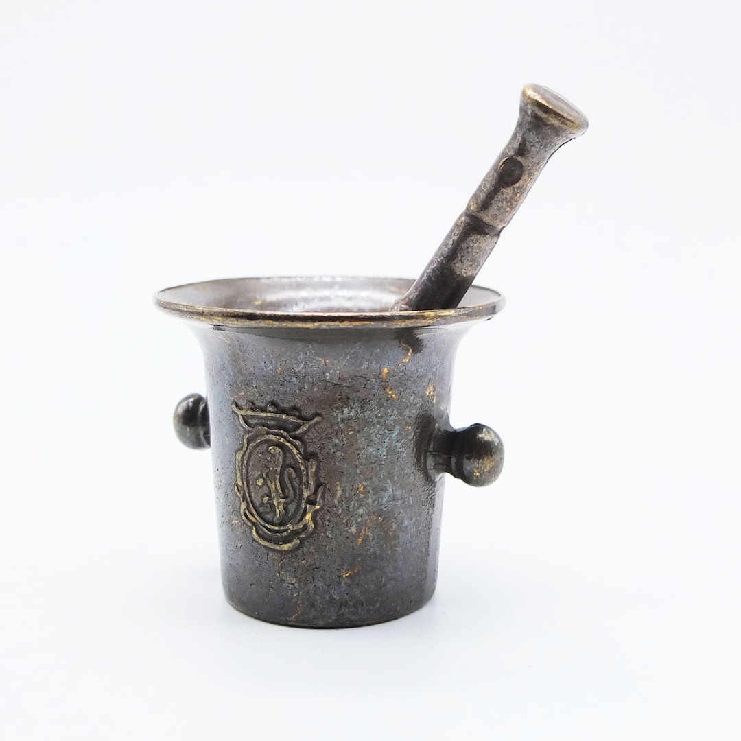 Pharmacy Medical Brass Pilon Antique Brass Pharmacy Mortar and Pestle ...