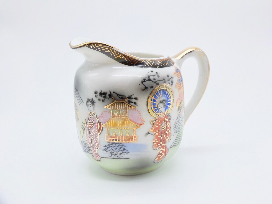 Antique Japanese milk jug pitcher //// Small aPorcelain | Etsy