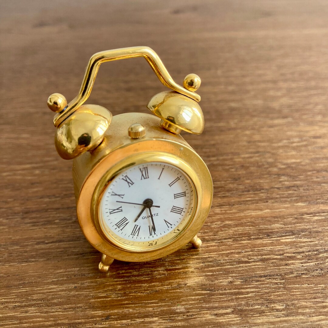 Vintage Miniature Clock, Dollhouse Clock, Gold Clock, Miniature Clock ...
