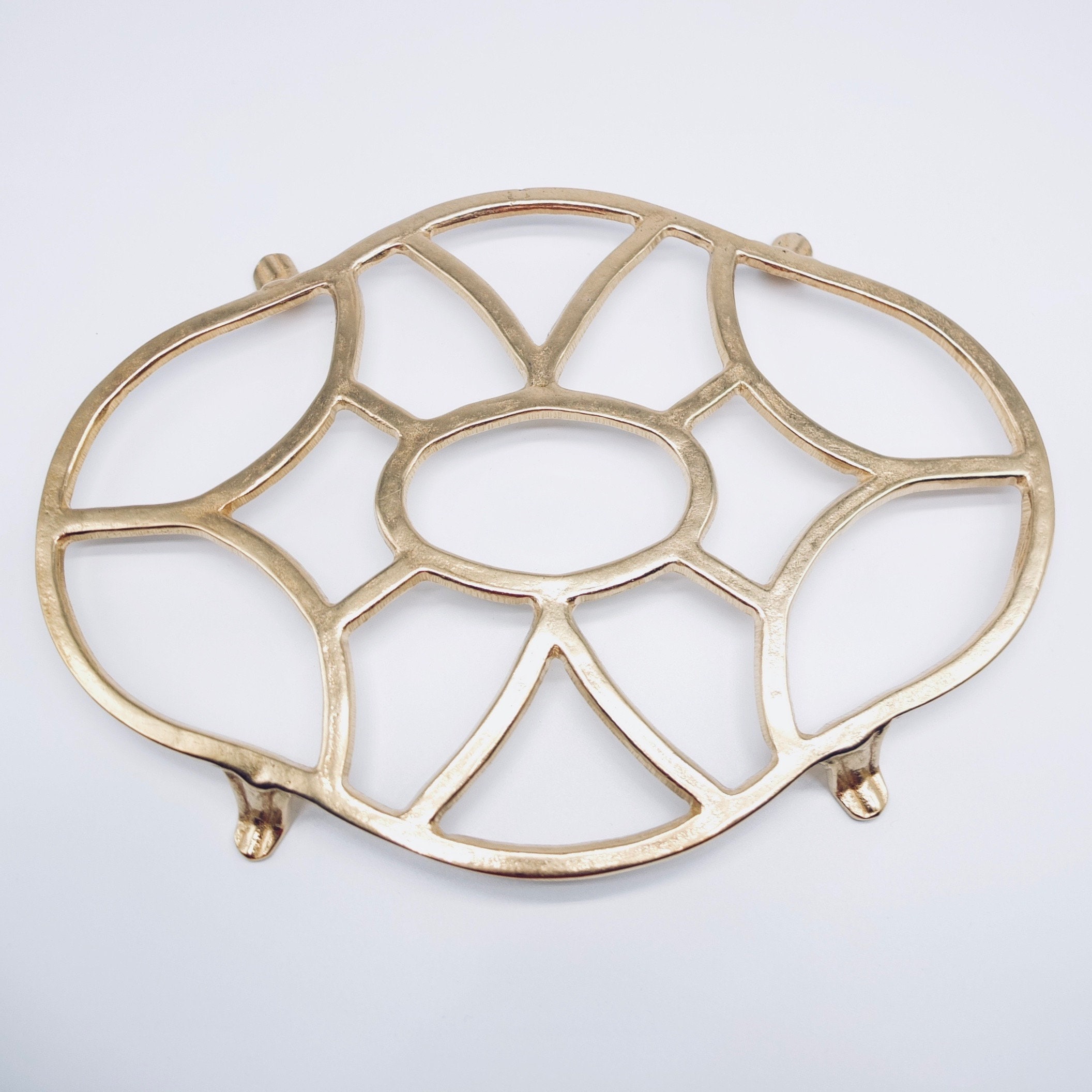 LAST ONE Unique Cottage Brass Trivet //// Vintage Trivet /// | Etsy