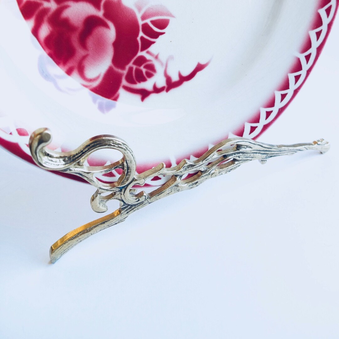 Vintage Brass Plate Holder Brass Plate Mount Display //// - Etsy