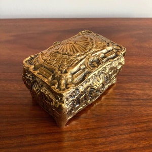 Vintage Solid Brass Ring Box, Brass Box, Vintage Metal Box, Jewelery ...