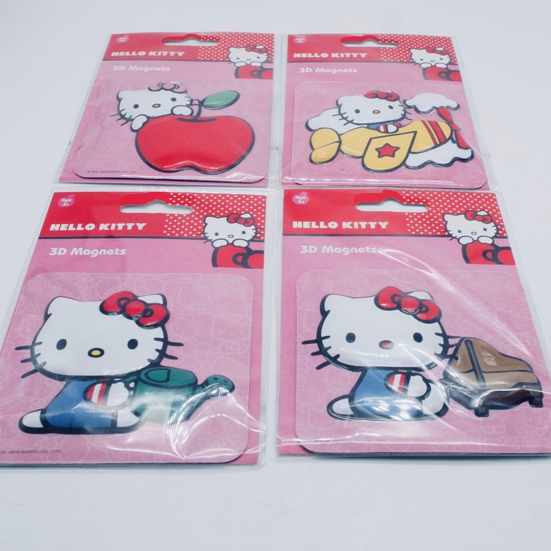 Set of 4 HELLO KITTY Magnets 3D Magnets - Etsy