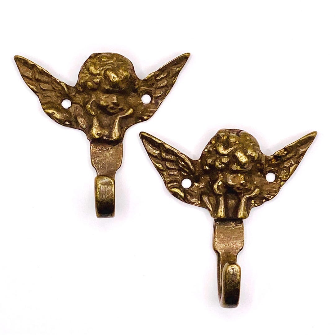 2 Angel Brass Small Hanger, Vintage Solid Brass Cloth Hangers - Clothes ...