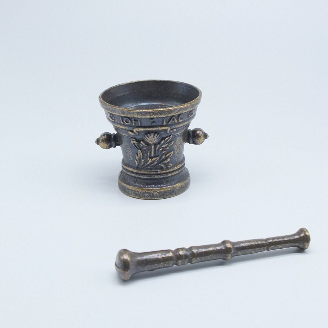 Vintage Pharmacy Medical Brass Pilon Antique Brass Pharmacy Mortar and ...