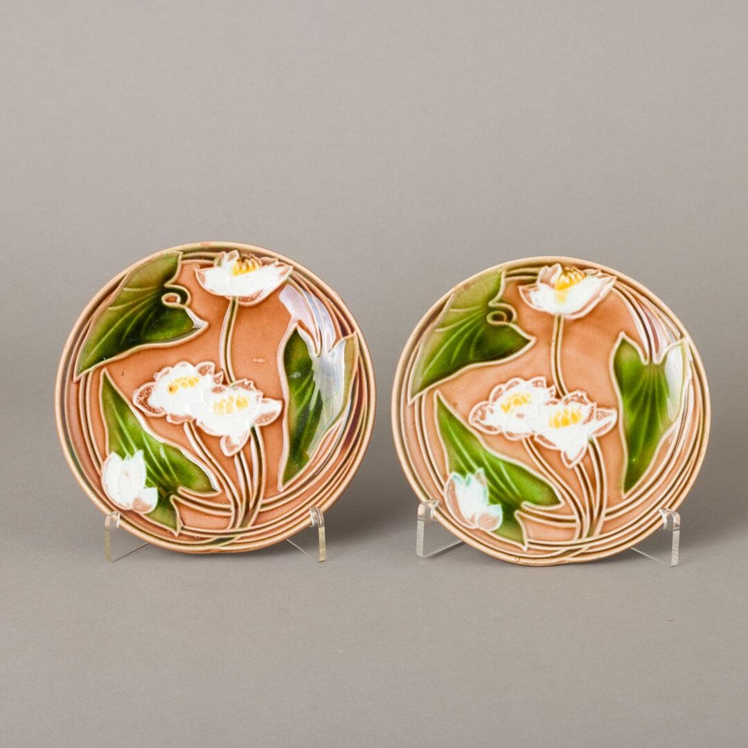 Pair of Art Noveau Plates, Water Lilies Plate - Etsy