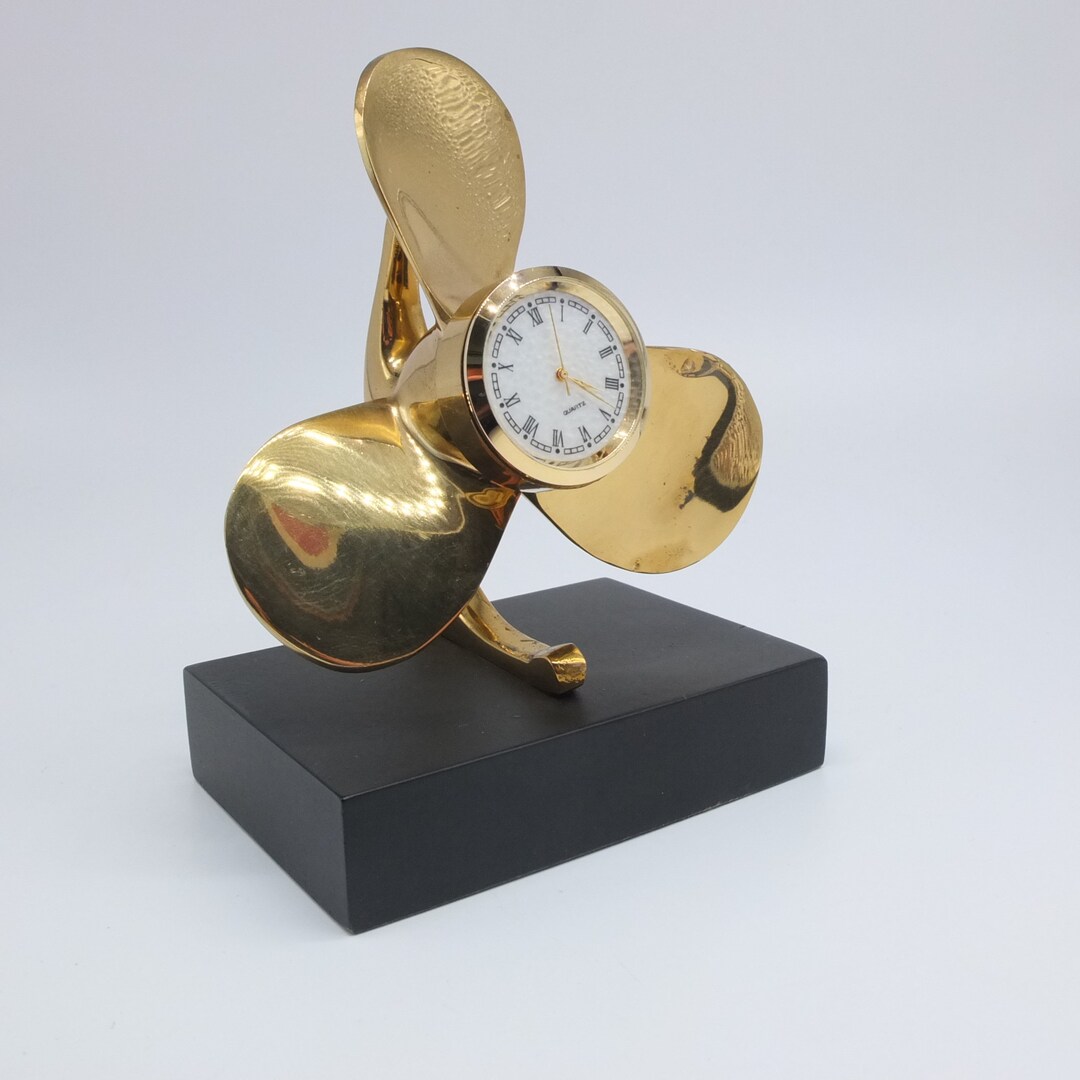 Vintage Brass Clock, Vintage Nautical Clock, Helm Clock, Office Table ...