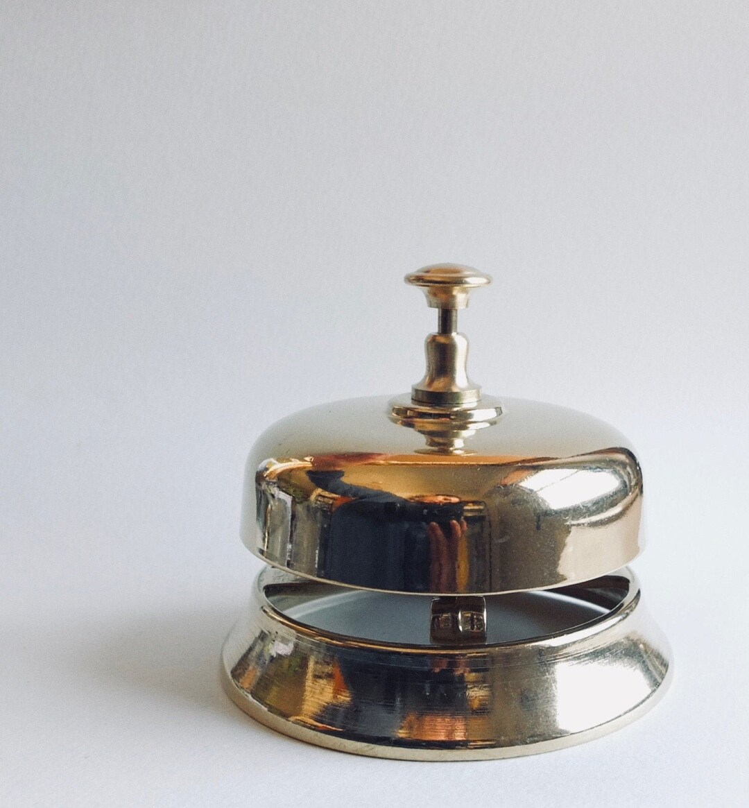Vintage Solid Brass Reception Bell, Restaurant Bell, Bell Hotel, Office ...