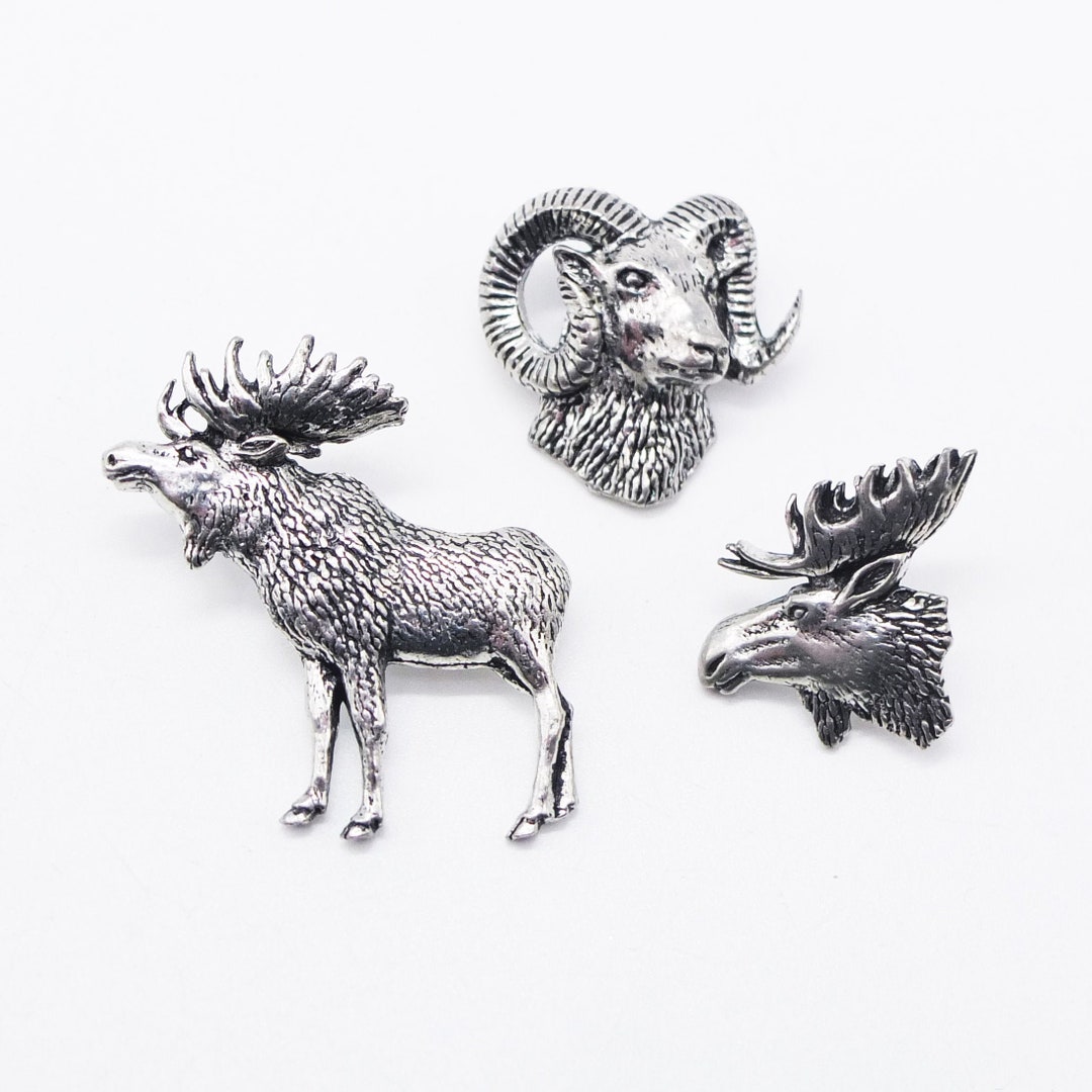 Vintage Moose Pin, Tie Tack Pin, Hat Pin, Hunter Gift, Tie Clip, Animal ...