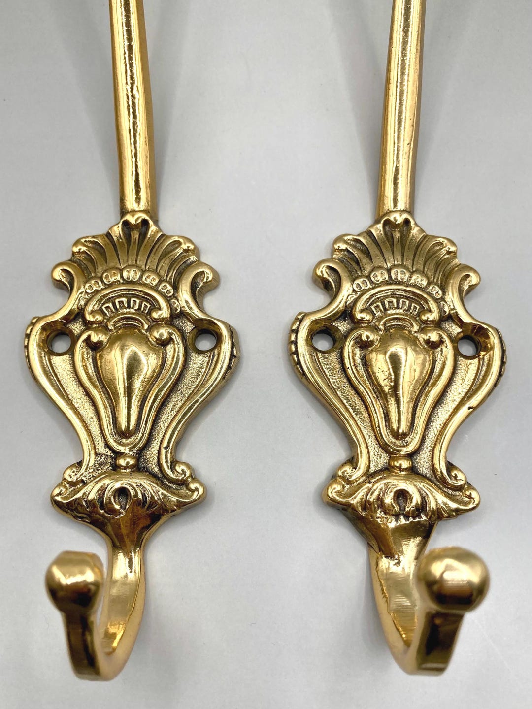 2 Vintage Brass Coat Rack - Etsy