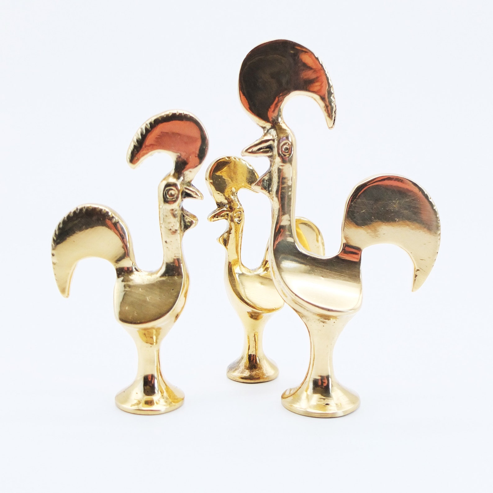 Set of Portuguese Vintage Brass Roosters - Etsy