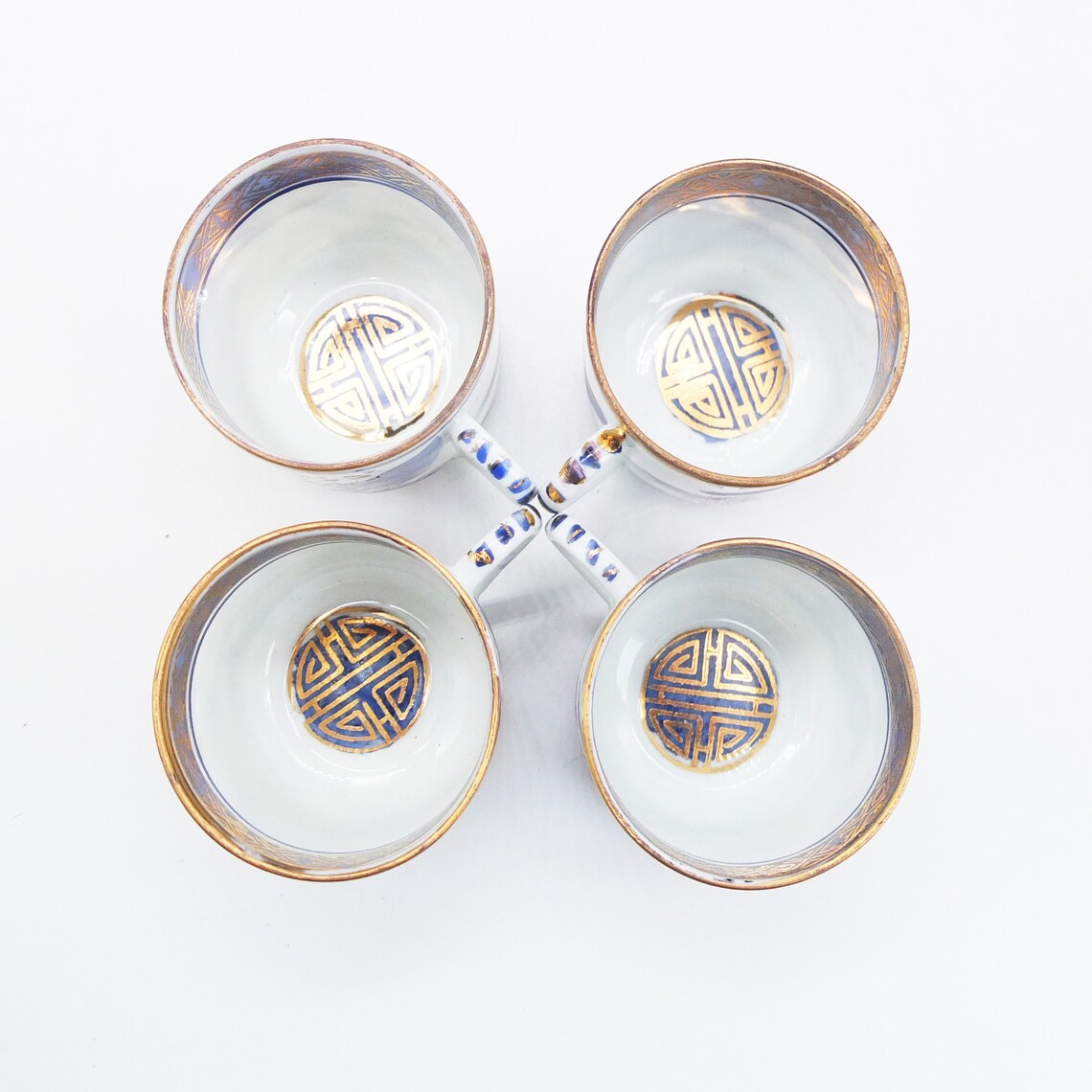 Antique ALL SET Hand Painted Coffee Cup /// Oriental Macau | Etsy