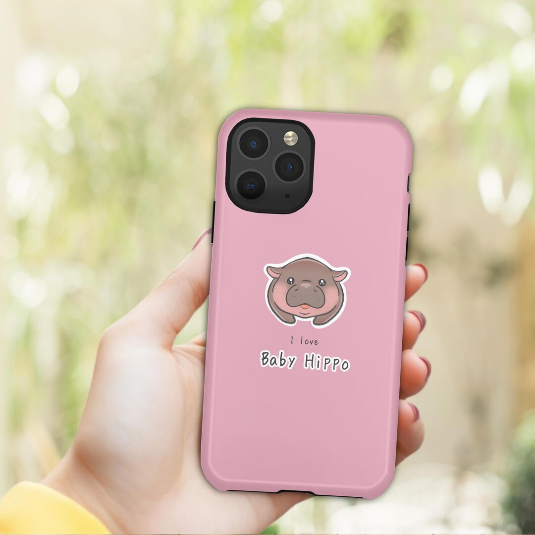 Pygmy Hippo Phone Case Adorable Pink Case Baby Hippo Cute Gift Moo Dend ...