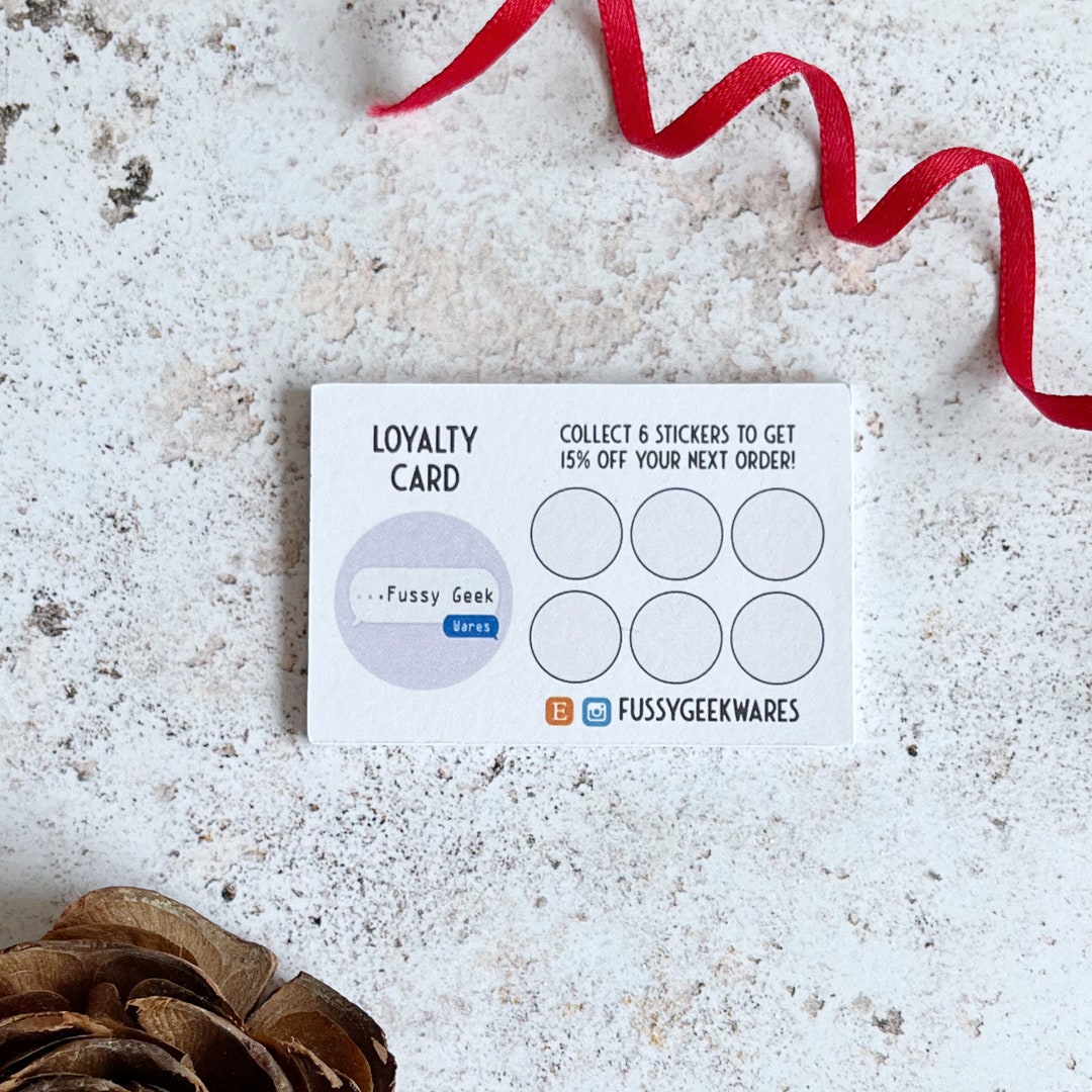 Mini Loyalty Cards Recycled White Card With Recycled Heart Stickers - Etsy