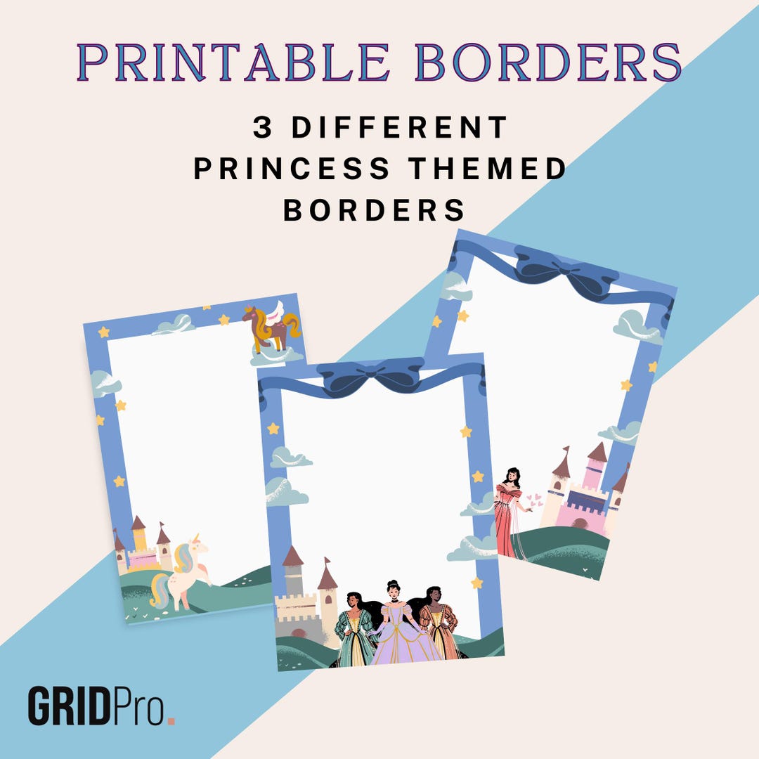 Printable Borders Digital Download Printable Princess Borders Borders ...