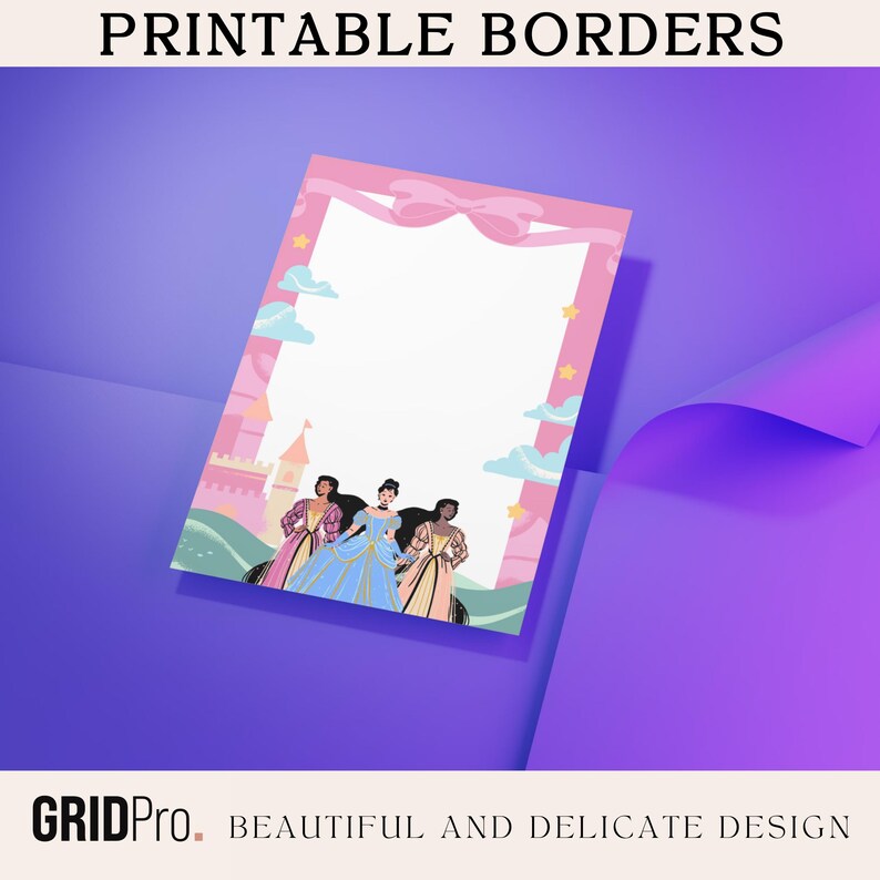 Printable Borders Digital Download Printable Princess Borders Borders ...