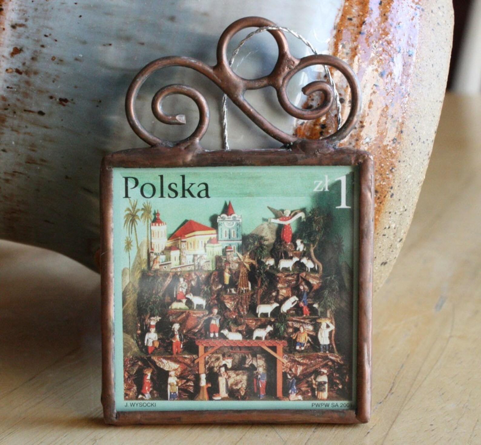 Polish Postage Stamp Christmas Ornament Stained Glass - Etsy