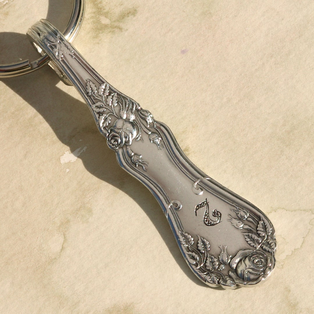 Monogram 2, Spoon Key Chain, Spoon Key Ring, Vintage Silverware ...