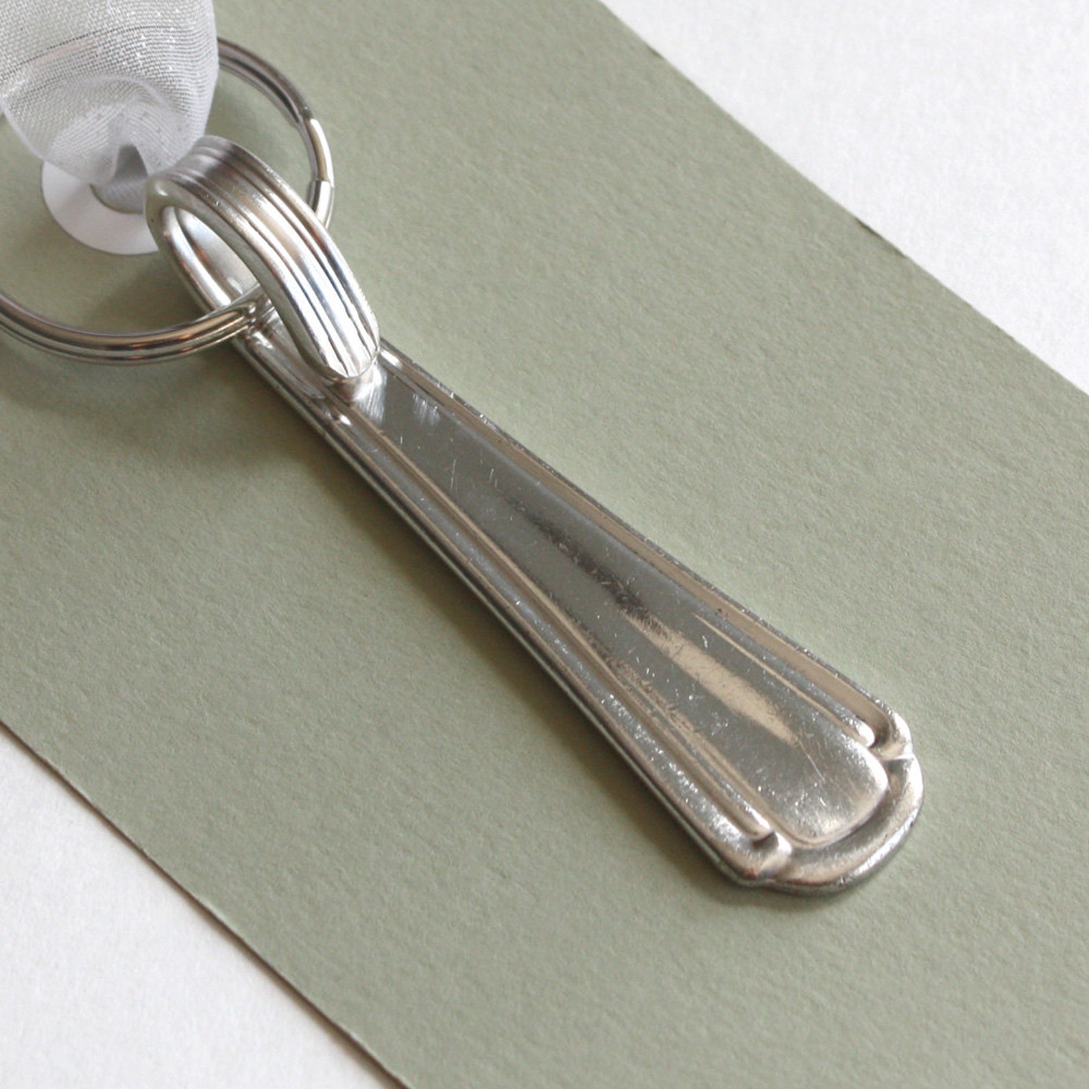 Spoon Key Ring Silver Plate Silverware Keychain White Tower - Etsy