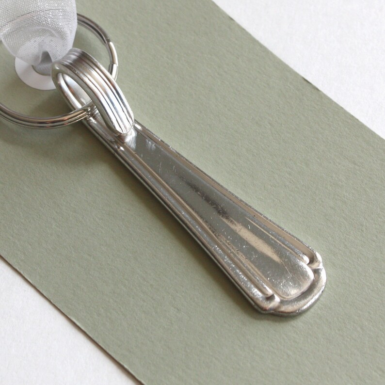 Spoon Key Ring Silver Plate Silverware Keychain White Tower - Etsy