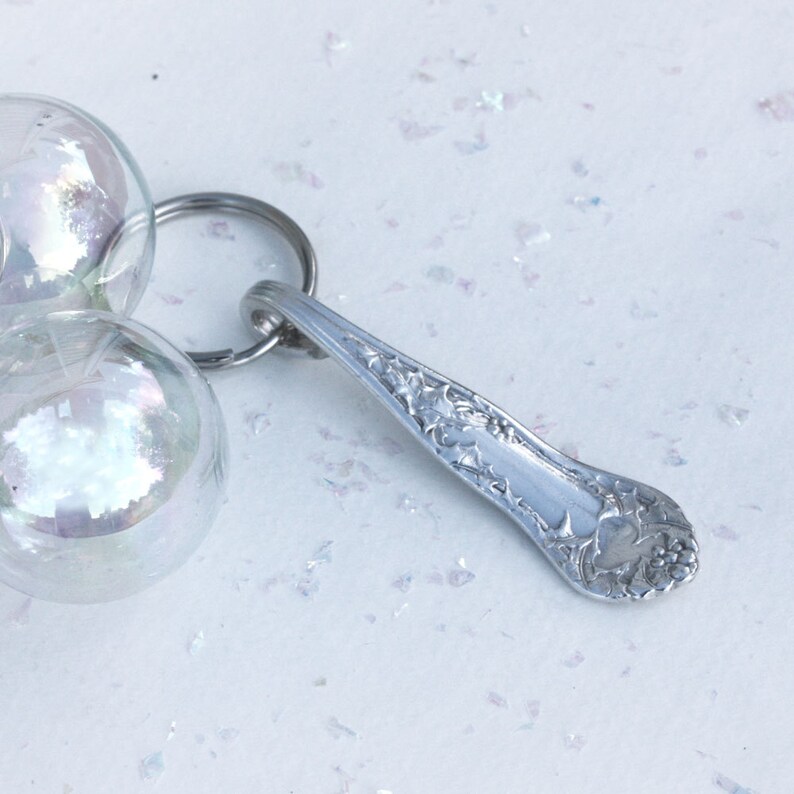 Spoon Key Chain Spoon Key Ring Upcycled Silverware Holly | Etsy