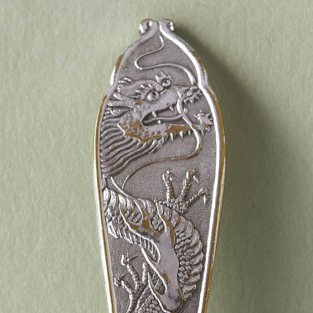 Vintage Dragon Silverware Keychain: Unique Silver Plate Purse Charm - Etsy
