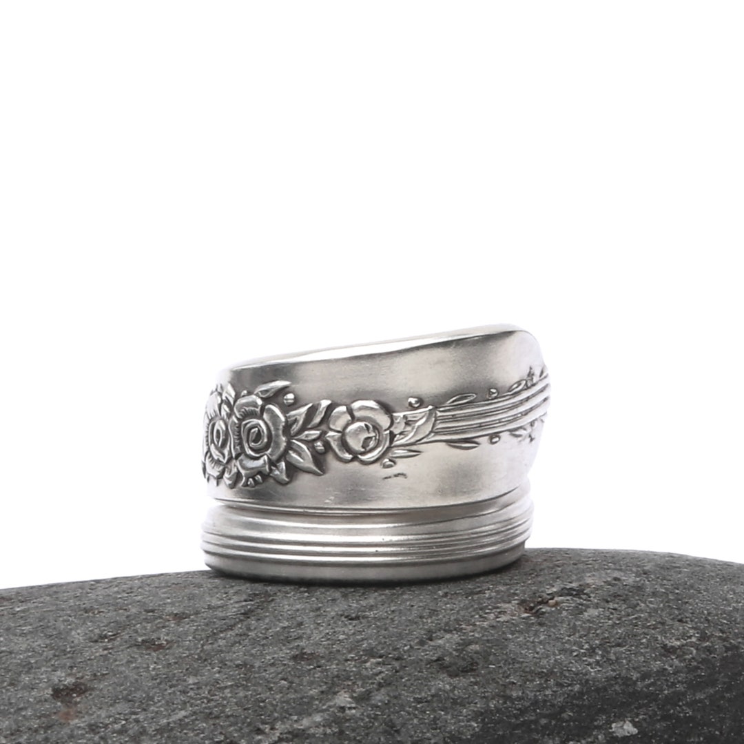 Royal Rose Spiral Ring Spoon Ring Bypass Spoon Ring Upcycled Spoon ...