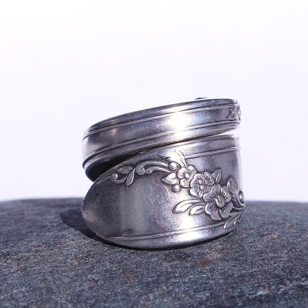 Spoon Ring, Spoon Wrap Ring, Spiral Ring, Vintage Spoon, Queen Bess ...