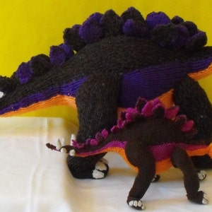 Instant Digital File PDF Download Knitting Pattern Stegosaurus and Baby ...