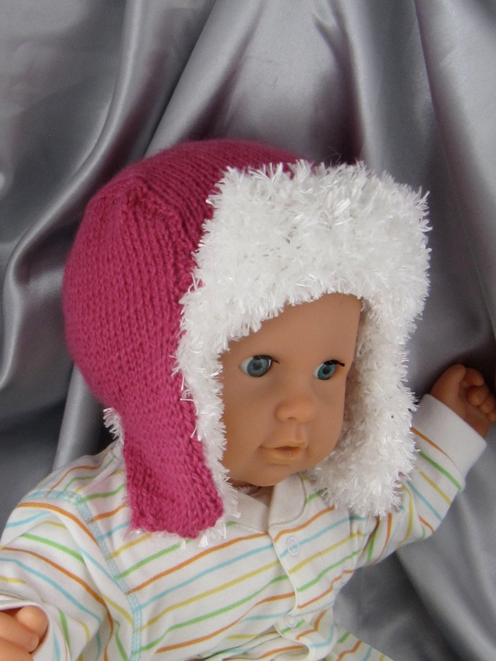 Digital File Pdf Download Knitting Pattern Baby Trapper Hat - Etsy